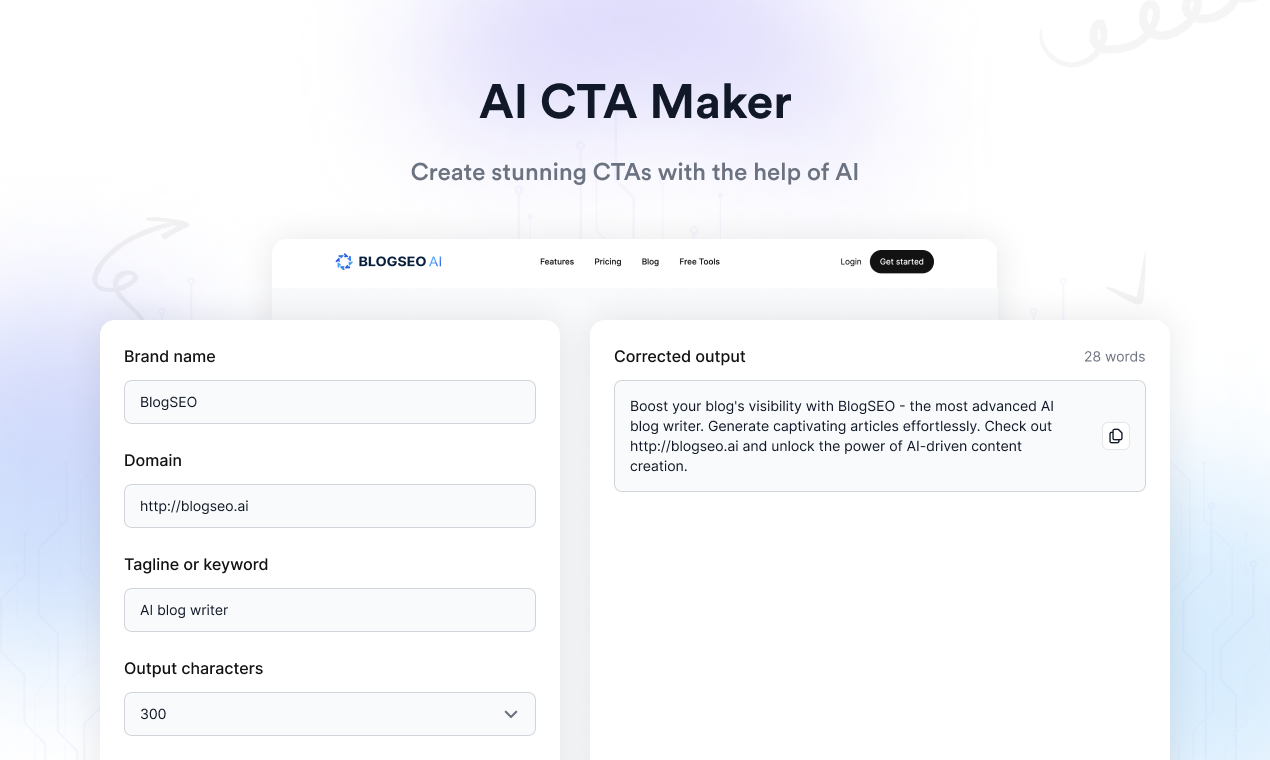 Create Stunning CTAs with AI - Free Online Tool
