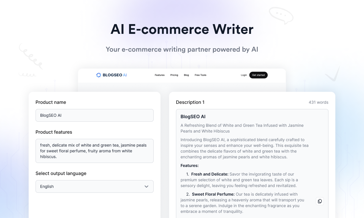 Transform Your E-commerce Writing with AI - Free Tool