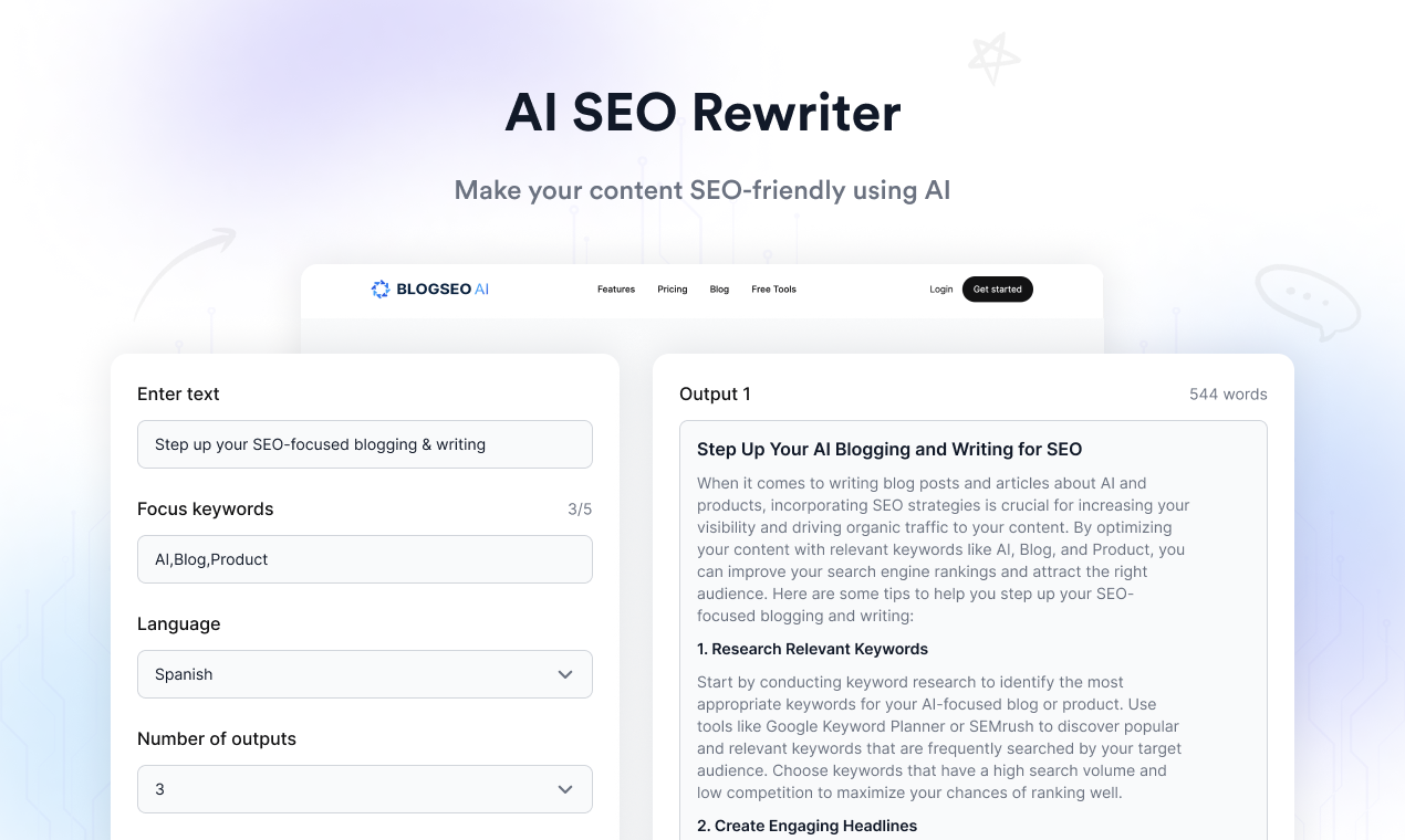 Make Your Content SEO-Friendly with AI - Free Tool
